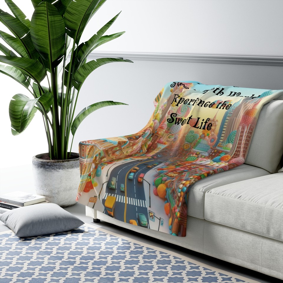 Sweet Tooth Blanket, Sweet Life Soft Throw Blanket, Sherpa Fleece ...