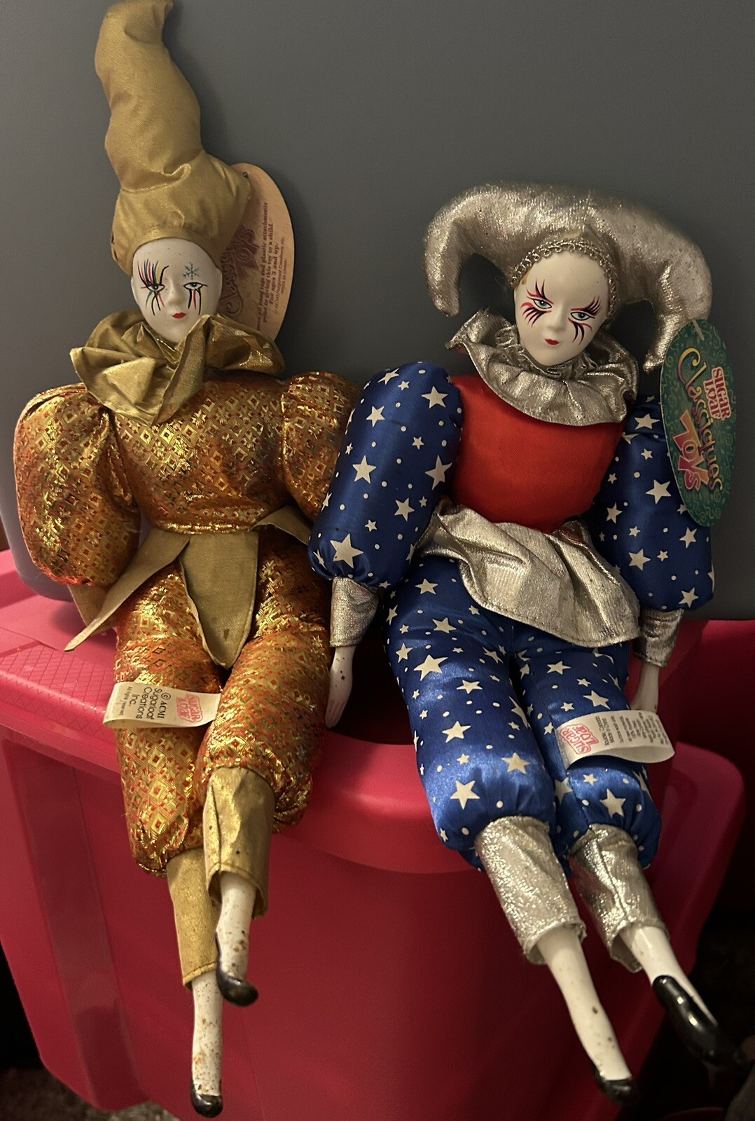 Sugar Loaf Classiques Harlequin Jester & Clown Dolls - Set Of 2 NWTGS ...