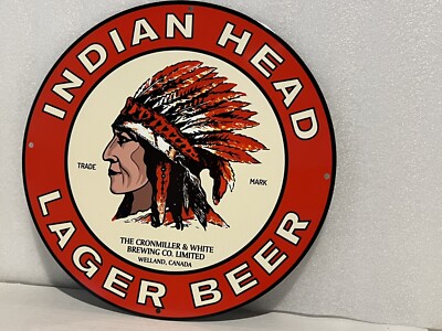 12” Indian Head Lager Beer Heavy Metal Vintage Style Steel Sign | eBay
