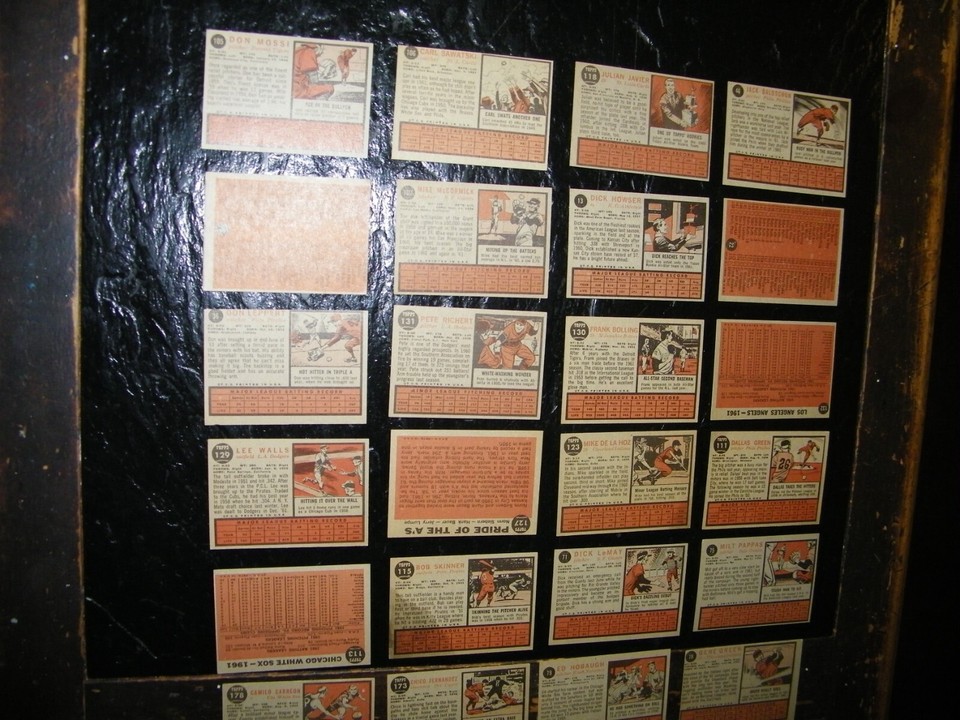 1962 TOPPS BASEBALL CARDS GROUP LOT OF 56,REALLY NICE CONDITION CORNERS ...