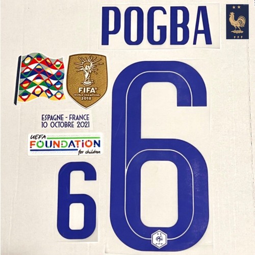 France POGBA #6 UEFA NATIONS LEAGUE 2021 Name print number Patch Match ...