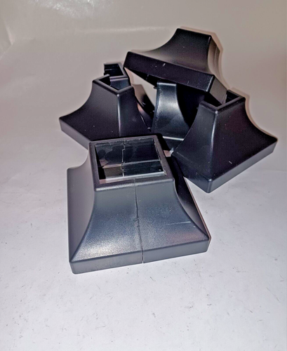 1 1/2" Black HANDRAIL Base covers 4 pk SNAP ON FEET RAILING POST shoes ...
