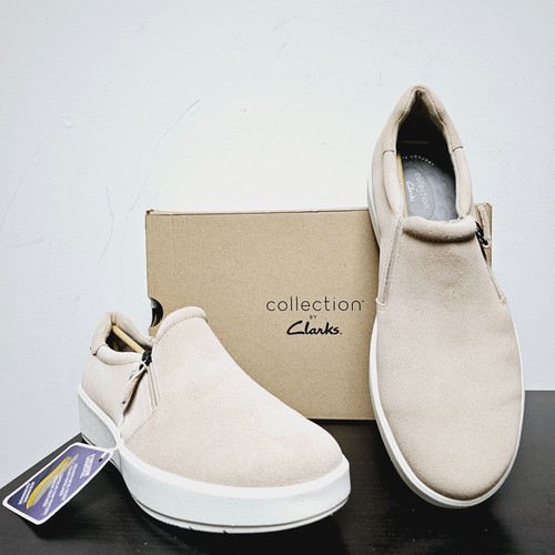 Clarks Collection Slip-On Sneakers - Layton Step in Taupe Suede, Size ...