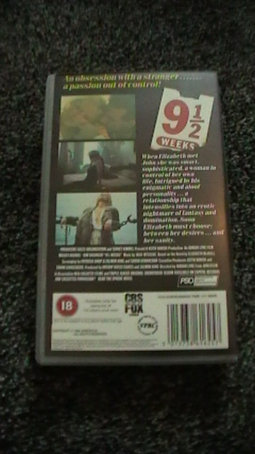 9 and a Half Weeks VHS Video 1986 MICKEY ROURKE | eBay UK