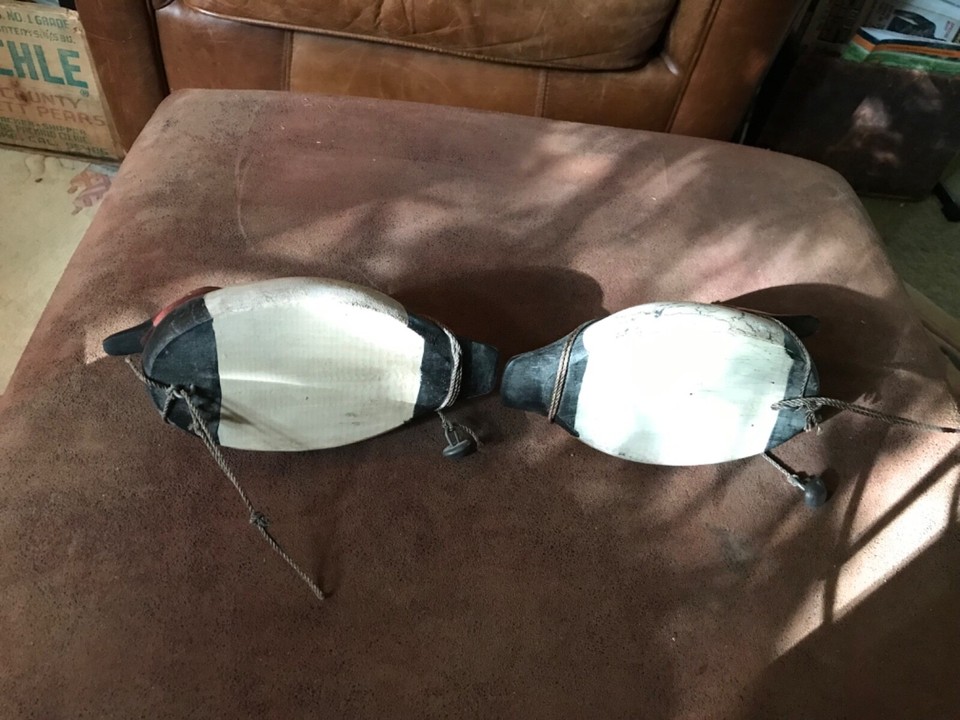 HAND-CARVED WOOD RED HEADED PIN DUCK DECOYS by Wm. Willet | eBay