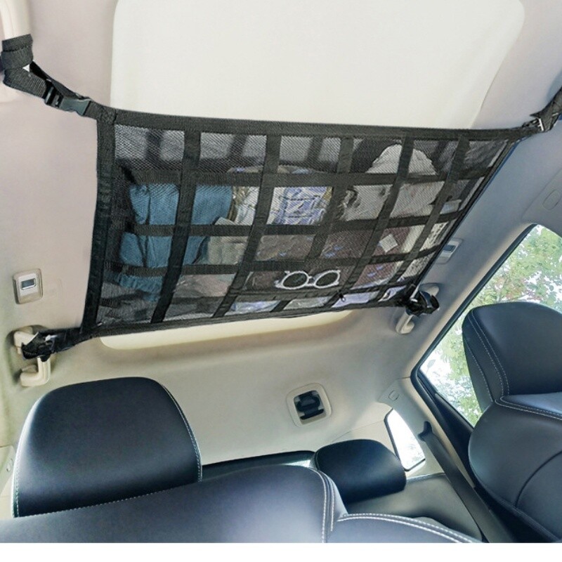 1x Car Roof Storage Net Zip Organizer Mesh Double-deck Vehicle Ceiling ...