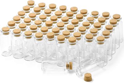 50 x Small Glass Bottles | Miniature Potion Bottle | Mini Glass Vials ...