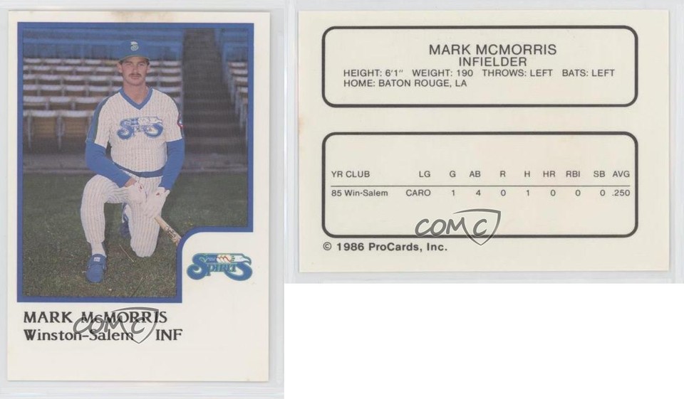 1986 ProCards Winston-Salem Spirits Mark McMorris 2p7 | eBay UK