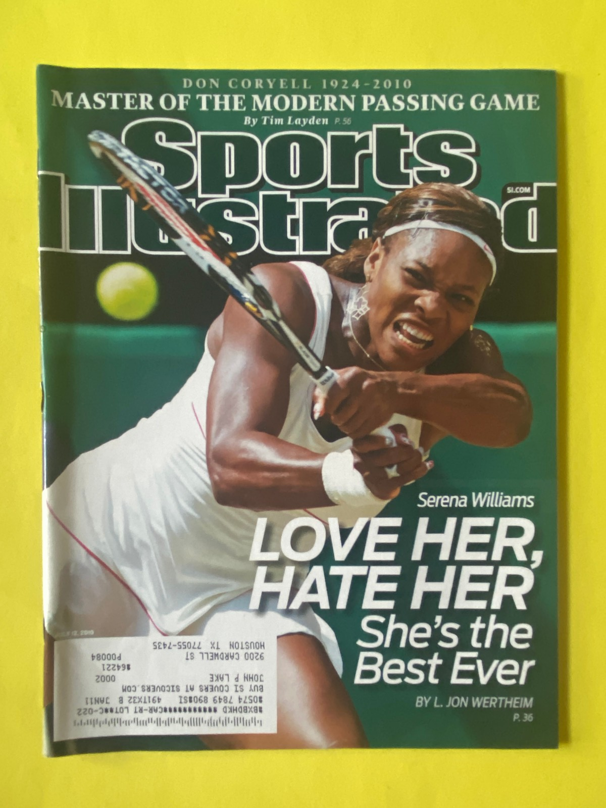 Sports Illustrated July 12, 2010 Serena Williams Cover - Fourth ...