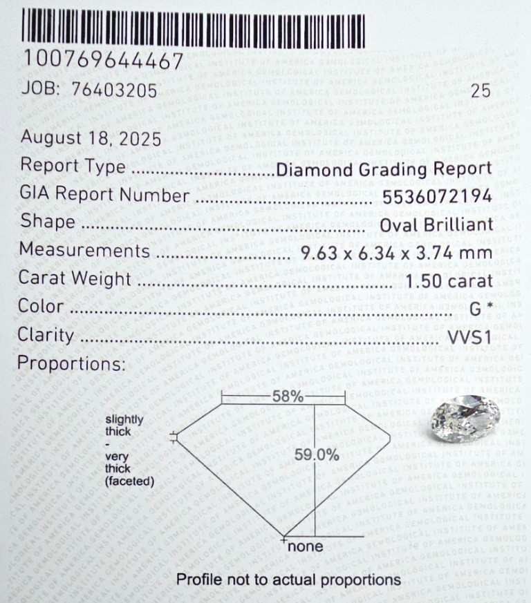 GIA 1.50ct Oval Cut VVS1 Diamond – Treated Color, Natural Stone Laser ...