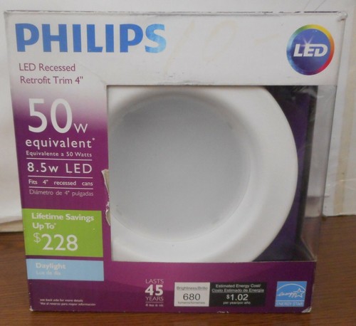 Phillips LED 8.5W Recessed Retrofit Trim 4" Light **IMPERFECT PACKAGE ...