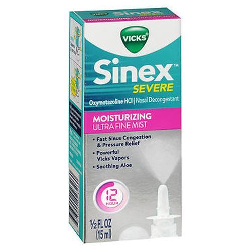 Vicks Sinex Severe Nasal Decongestant Moisturizing Spray 0.5 Oz By ...