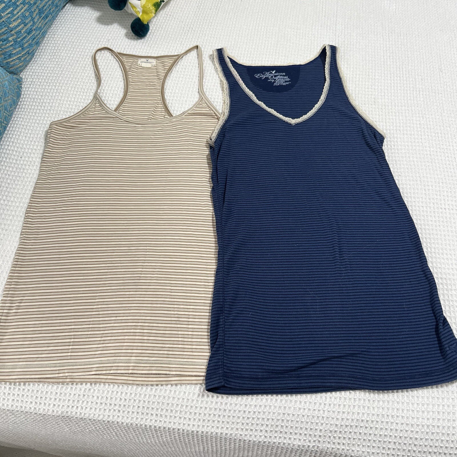 TWO Y2K American Eagle layering long Tank Tops shirts… - Gem