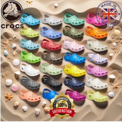 CROCS 17 Colours Classic Clogs Men Women Lightweight Sandal Holiday ...