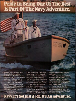 1984 Print ad Navy retro Boat Flag Service Recruitment 09/19/22 | eBay