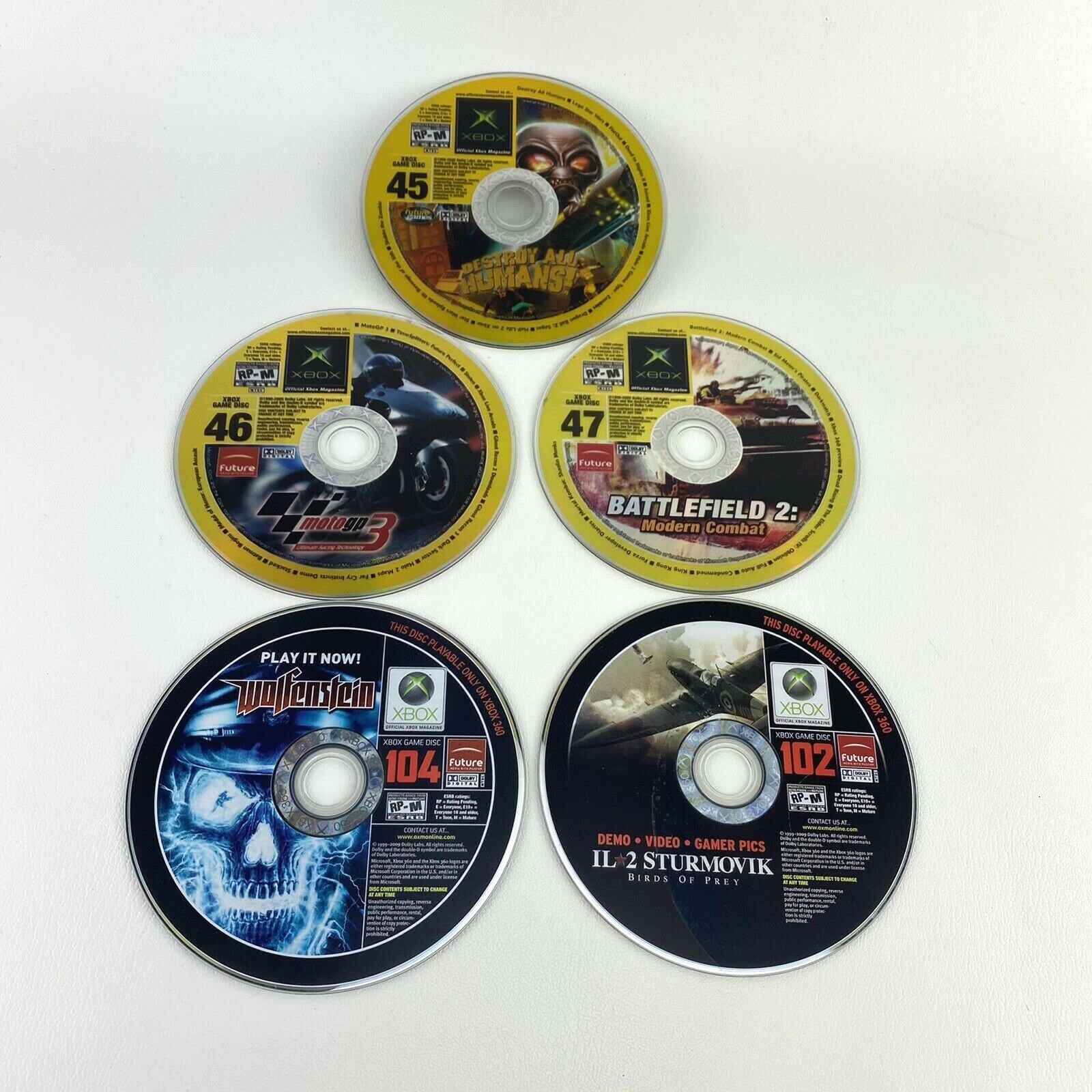 Xbox & Xbox 360 Demo Discs Lot of 5 Magazine 45, 46, 47, 102, 104 | eBay