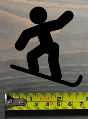 Snowboarder Sticker Decal 2.5" Snowboard Burton Lib Tech K2 Gnu Ride Black | eBay