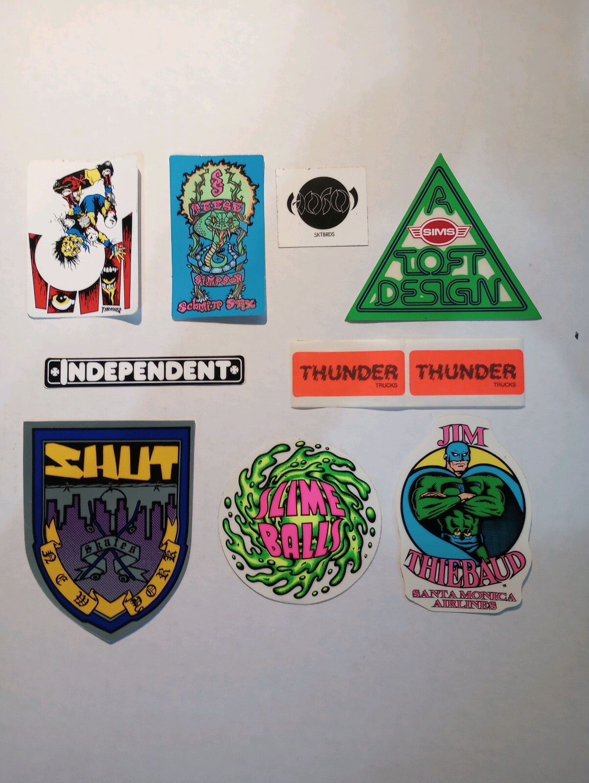 THRASHER MAGAZINE LOT OF 10 ORIGINAL 1980'S STICKERS SIMS SMA HOSOI ...