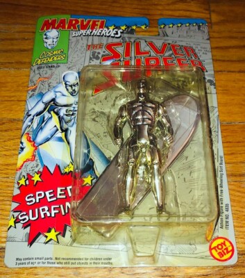 Vintage 1992 Toy Biz Silver Surfer Chrome Super Heroes Marvel Action ...