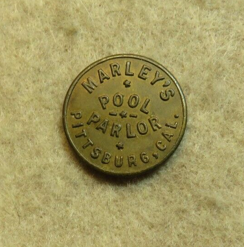 PITTSBURGH, CAL. MARLEY'S POOL PARLOR 5¢ CALIFORNIA TOKEN | eBay