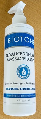 Biotone Advanced Therapy Massage & Spa Lotion - 8 Ounce Refillable Pump ...