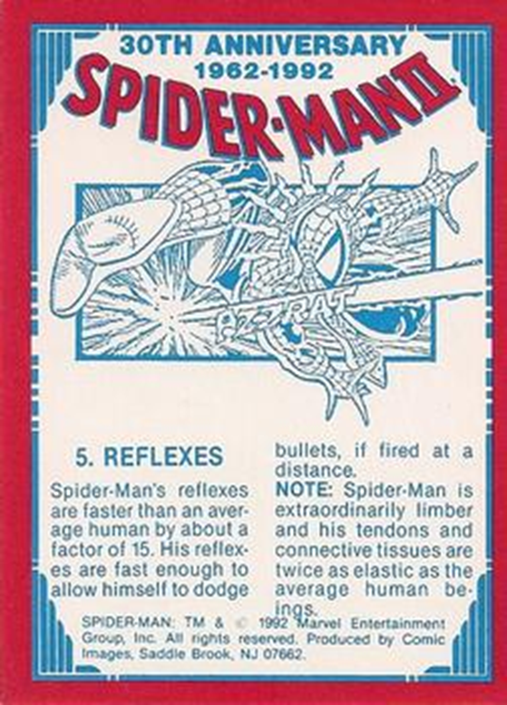 [1992] SPIDER-MAN: REFLEXES - 30th Anniversary Marvel NEAR MINT NM Card ...