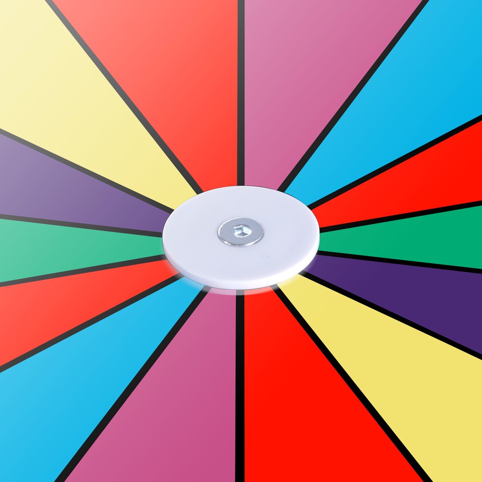 24" Color Prize Wheel Tabletop Dry Erase Spinning Fortune Carnival Game ...
