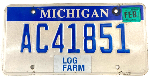 Vintage 2012 Michigan Log Farm License Plate Man Cave Garage Pub Decor ...