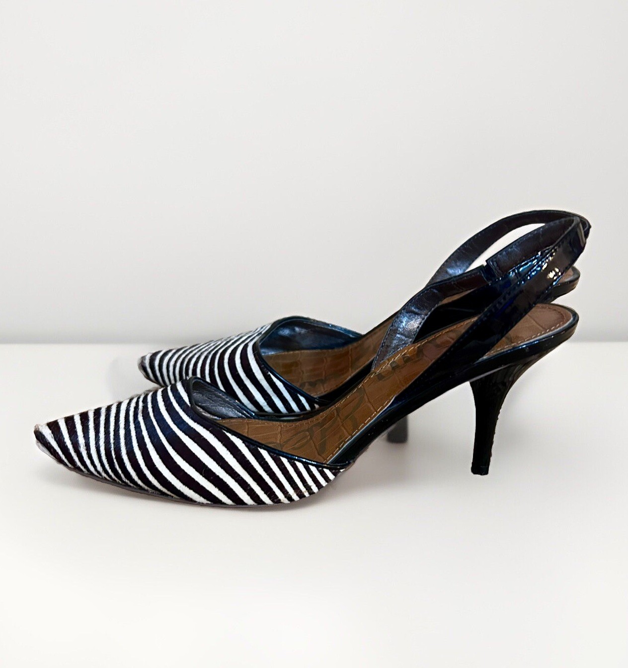 Sam Edelman Orly Calf Hair Slingback Heels Shoes Size… - Gem