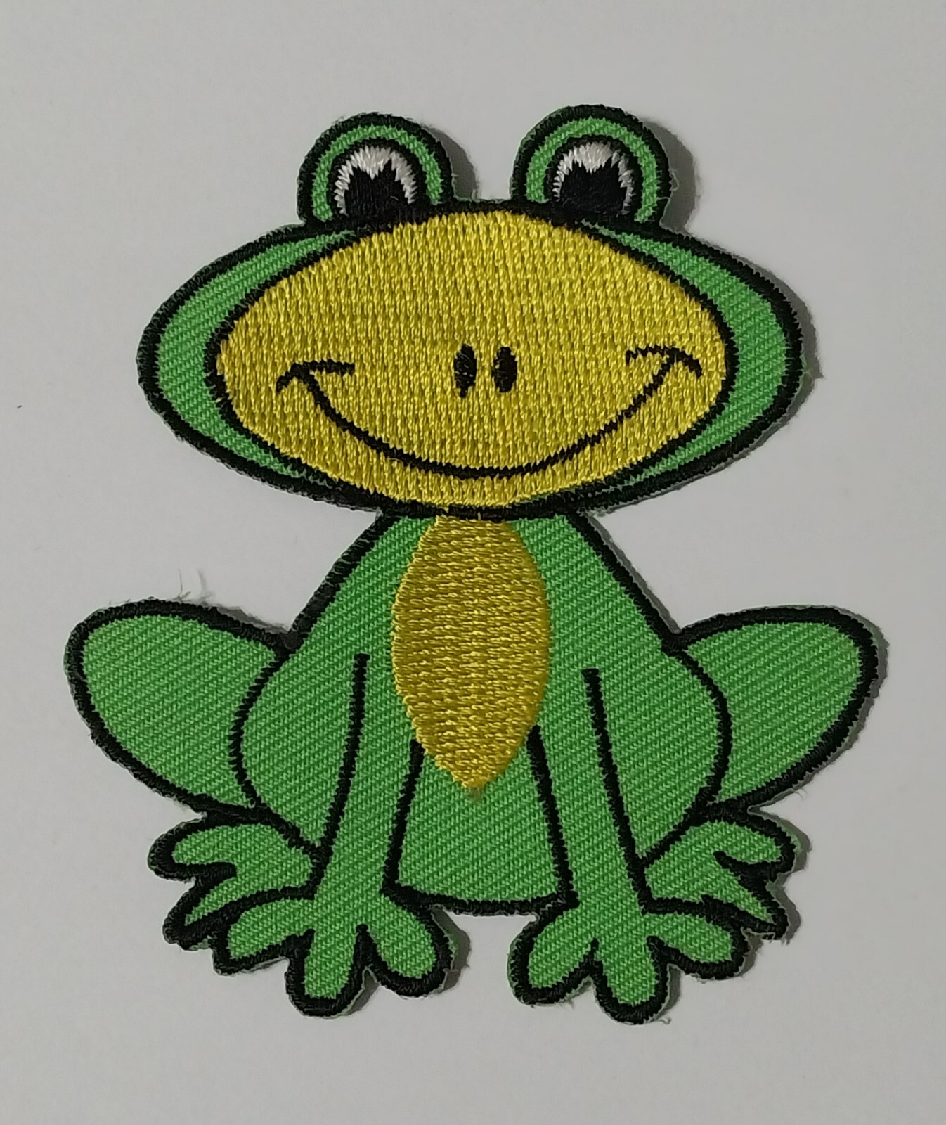Happy Smiling Frog Patch Embroidered Iron On or Sew On 3 1/2 Inches ...