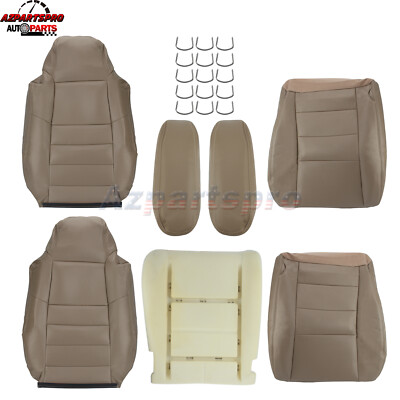 7pcs Front Seat Cover & Armrest Cover Tan & Driver Foam For 02-07 Ford ...
