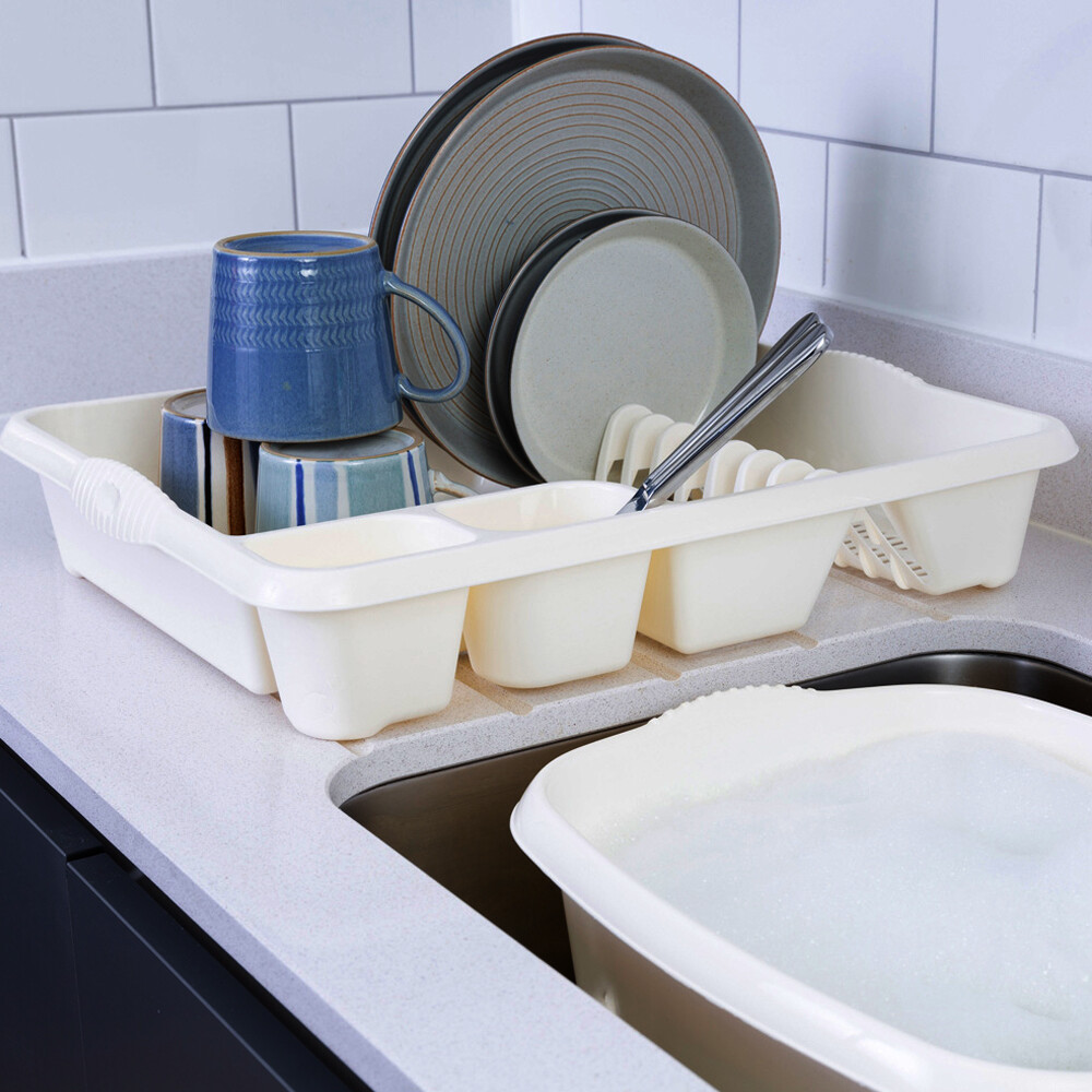 Wham Casa Large Dish Drainer- Kithcen Sink Plastic Cutlery Plates Cup ...