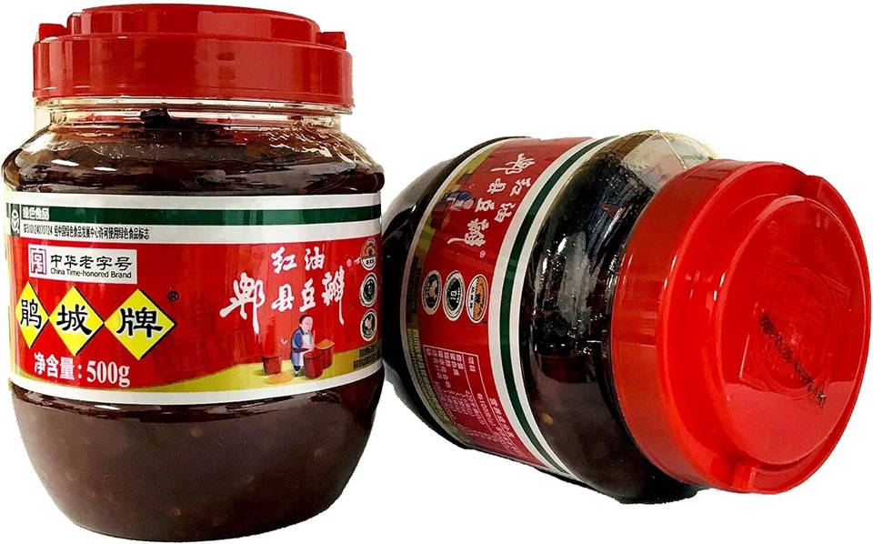 Chinese Sichuan Hot Chilli Broad Bean Douban Sauce Paste in Jar 红油豆瓣酱 ...