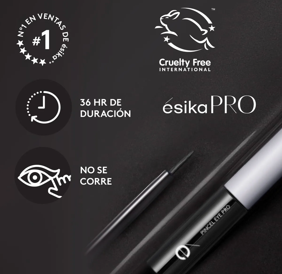 Esika Pincel Eye Pro Pincel Tip Liquid Eyeliner Extreme Black / Negro ...