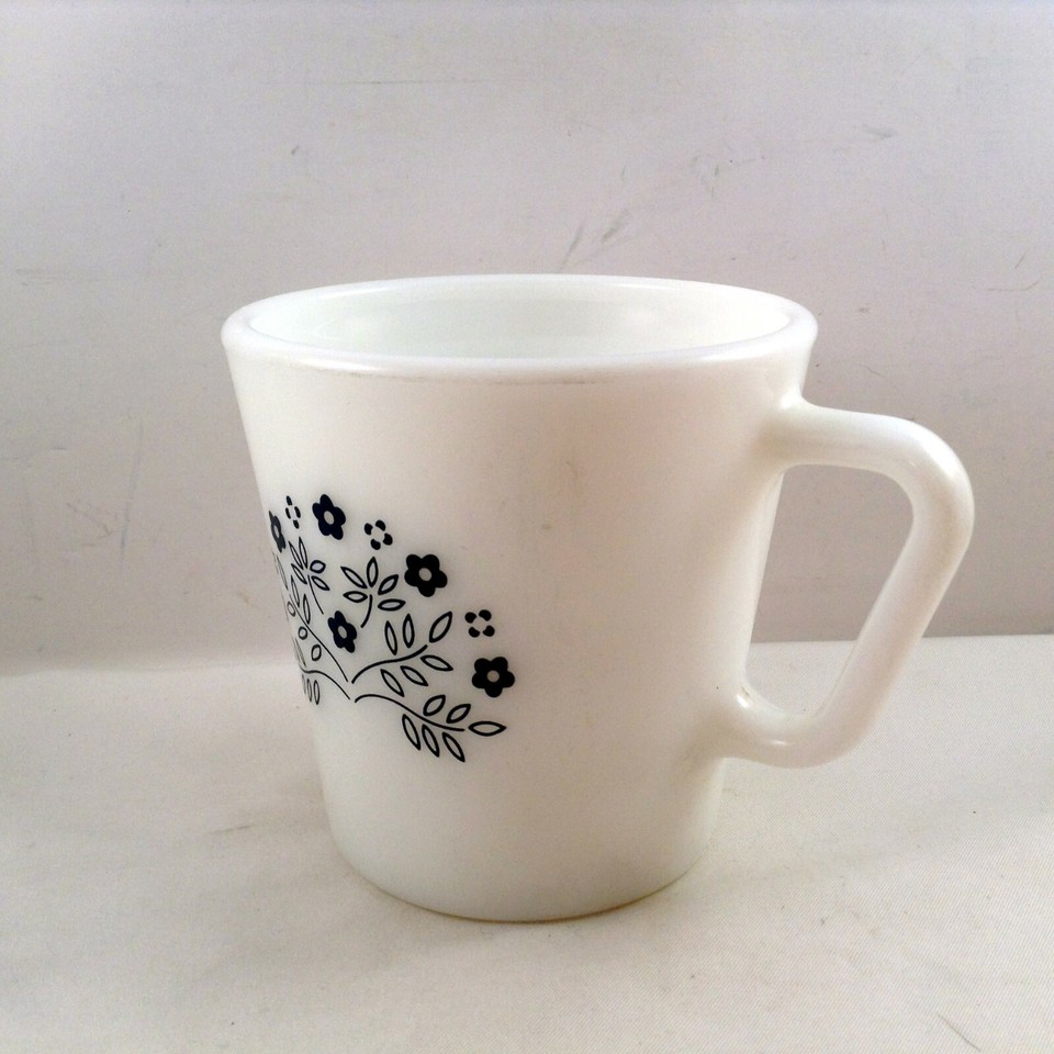 Pyrex Coffee Cup Mug Summer Impressions Blueberry Blue Flower D Handle ...