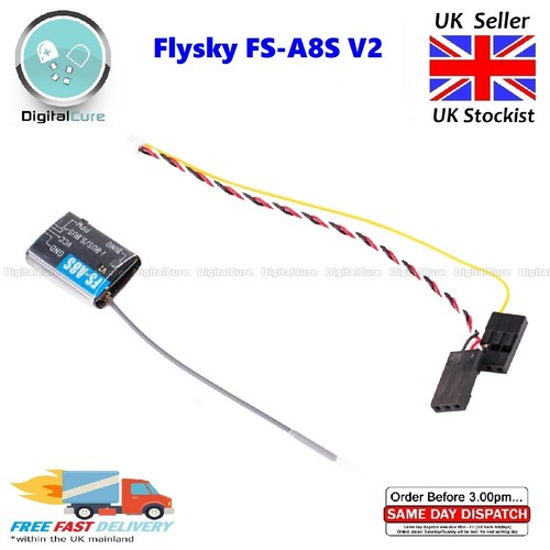 RC Receiver FlySky FS-A8S V2 2.4Ghz 8CH Mini Micro PPM i-BUS Output ...