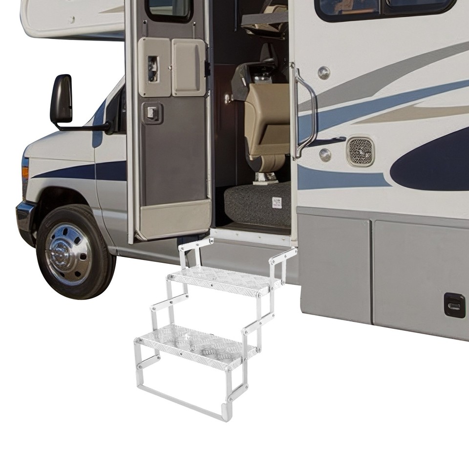 2 Steps Foldable Step Ladder Folding Aluminum Alloy Scissor Stairs for ...