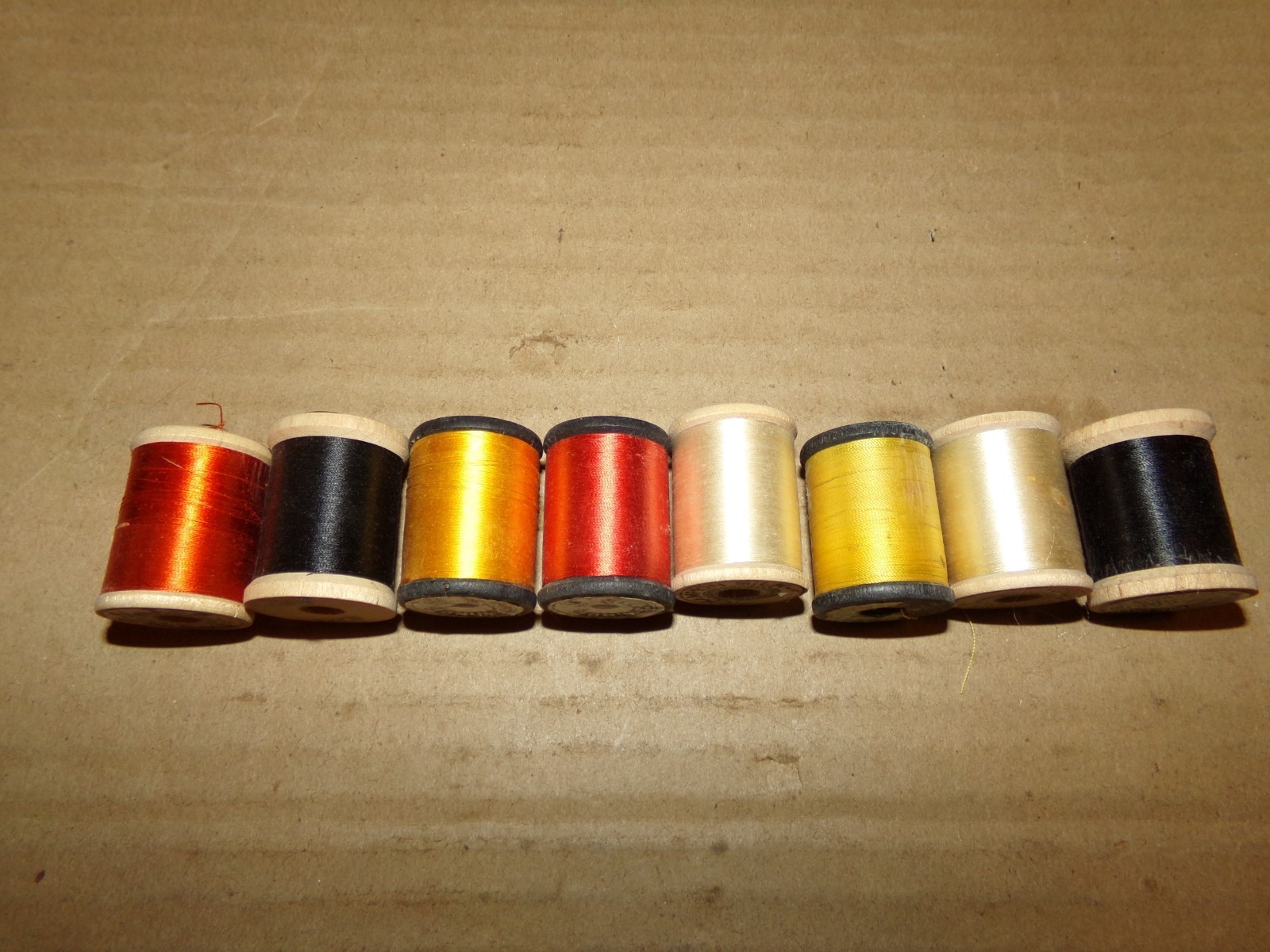 8 Vintage Spools Silk Thread for Bamboo Fly Rods Regal Cutter Gudebrod ...