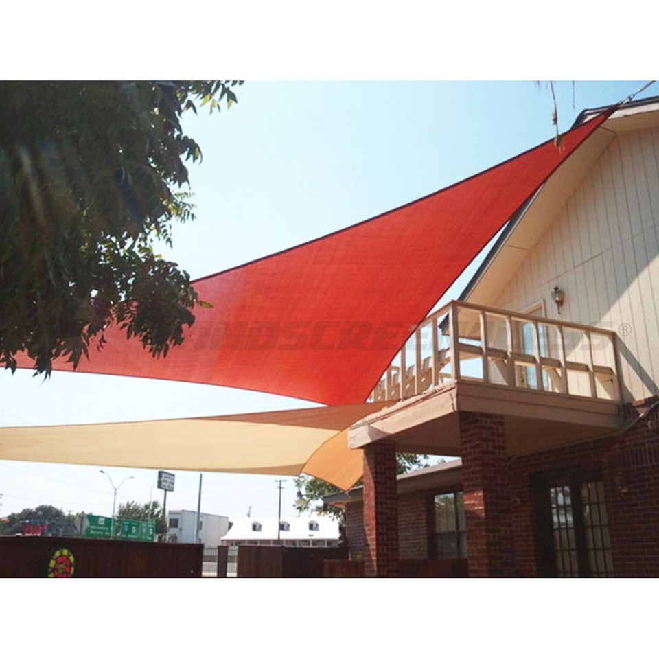 12x12x12 ft 16x16x16 ft Sun Shade Sail Triangle Garden Patio Awning ...