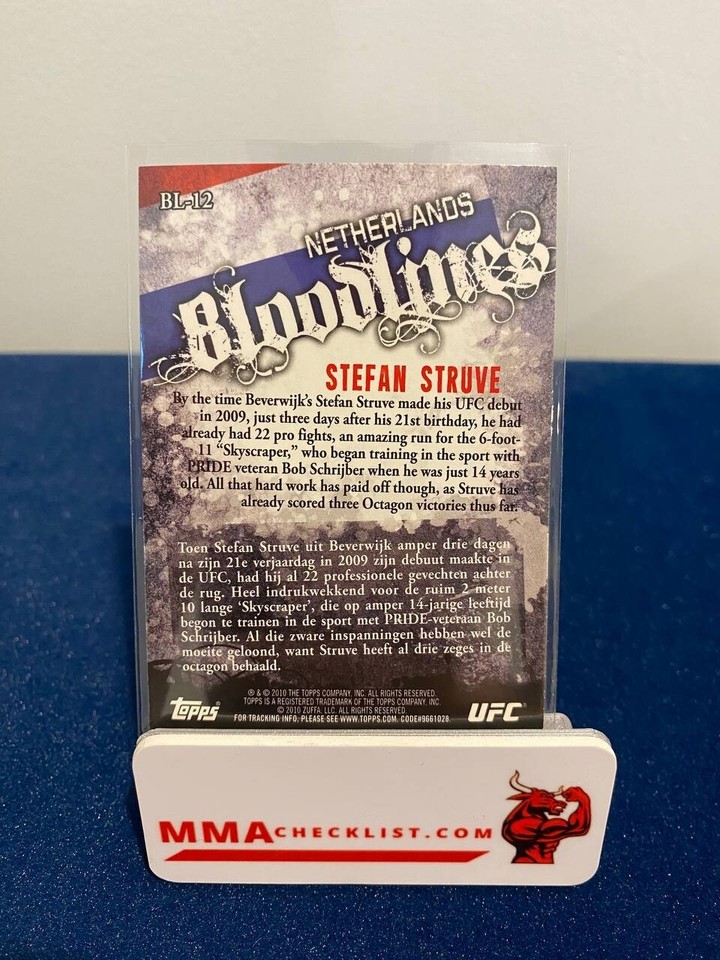2010 Topps UFC Bloodlines Card #BL12 Stefan Struve | eBay