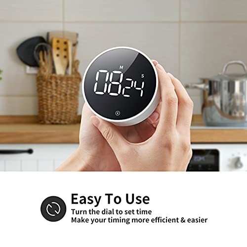 Digital Kitchen Timer - Magnetic Countdown Countup Timer with Large LED ...