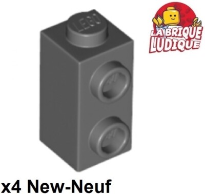 Lego 4X Brick Modified 1X1X1 2 Studs Knobs Dark Gray 32952 NEW | eBay