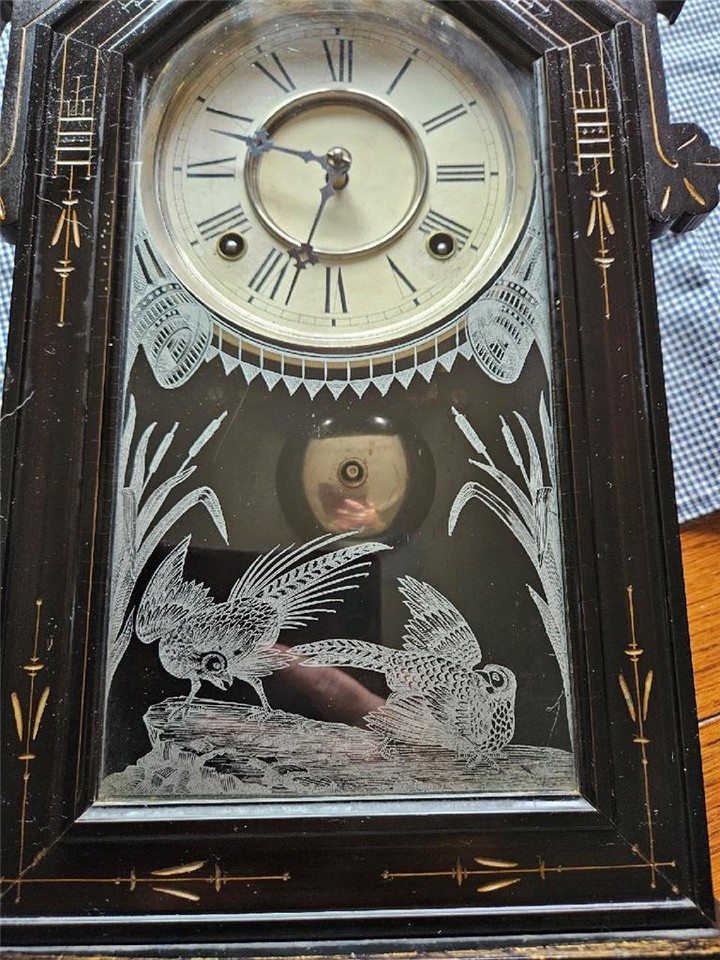 W.L. Gilbert "Jet" Ebonized Eastlake Shelf Clock | eBay