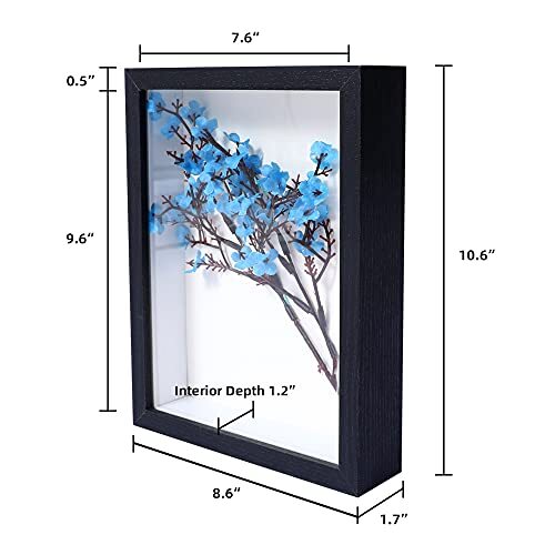 Shadow Box Picture Frame with HD Plexiglass Deep Wood Memory Box 8x10 ...