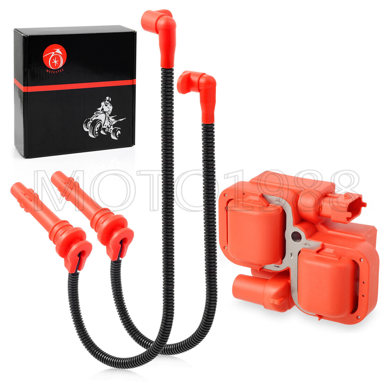 Ignition Coil & Spark Plug Wire Cap for Polaris Ranger XP Crew 900 1000 ...