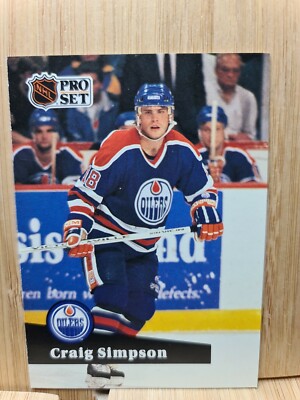 CRAIG SIMPSON🏆1991 Pro Set #69 EDMONTON NHL Hockey Card🏆FREE POST ...