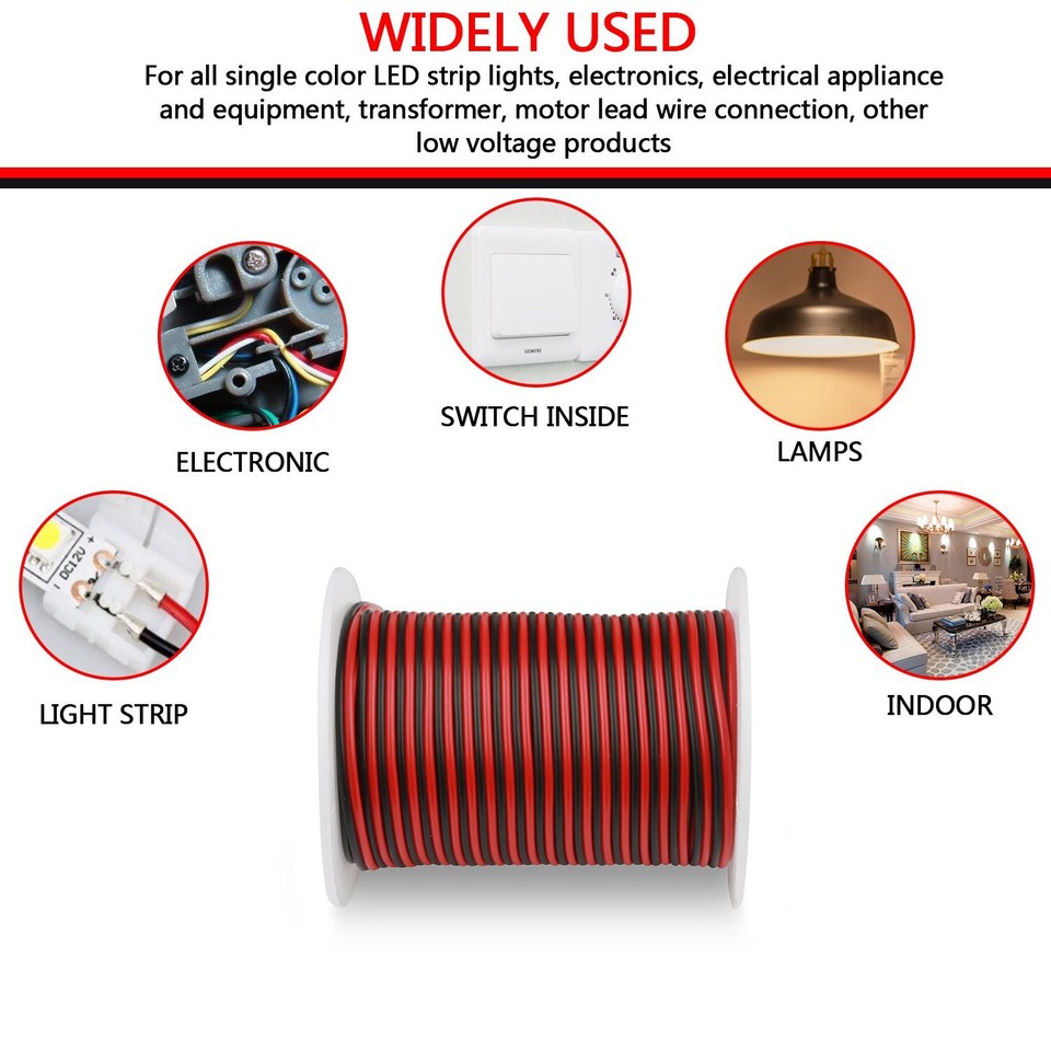 C-able Wire 65.6ft(20m) 22 Gauge Wire 12v Low Voltage, 22 AWG Stranded ...