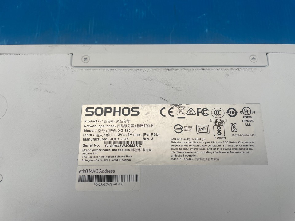 SOPHOS XG 125 Firewall VPN Appliance With 6x AP55C-IL | eBay