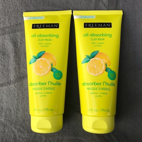 2 Freeman Oil Absorbing Clay Mask Mint & Lemon 6 oz Tubes NEW | eBay