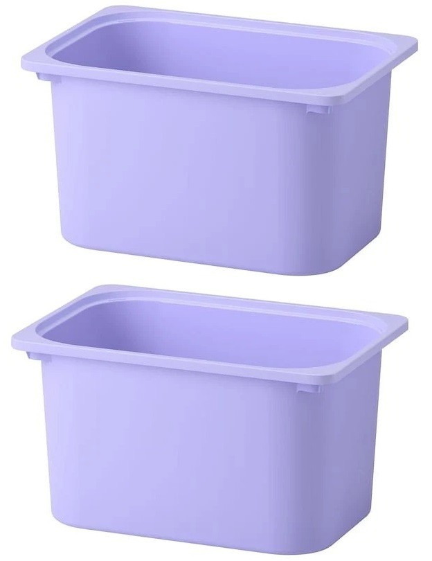 2x Trofast Plastic Storage Box Organiser 42x23cm Home Toy Shelf ...